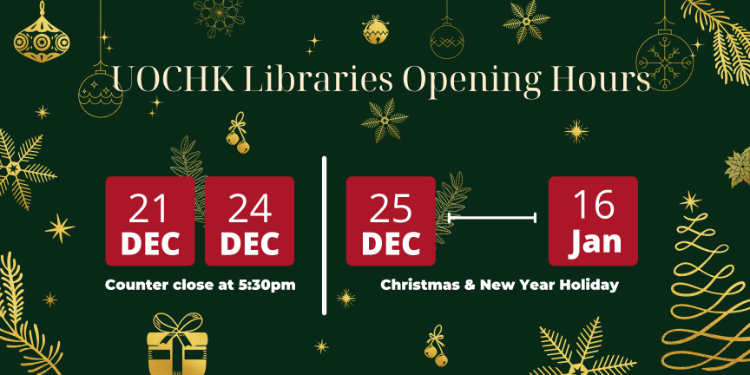 News & Events: Libraries opening hours during Christmas Holiday and ...